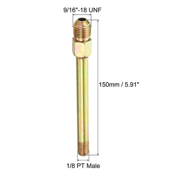 Extension Pipe Fitting 9/16"-18 UNF Male to 1/8 PT Hex Connector - Bed ...