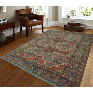 Noori Rug Vintage Distressed Alyxis Rust/Navy Rug - 5'0" x 6'6" - Bed ...
