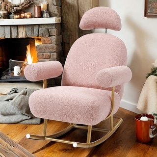 Rocking Chair Upholstered Rocker Glider Chair 30.3W 38.2D 38.6H - Bed ...