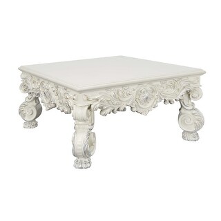 Traditional Square Coffee Table with Intricate Carvings Detailing in ...