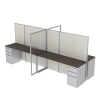 4 Person Private Call Center Cubicles Straight Desks W/Storage 3x6x65 ...