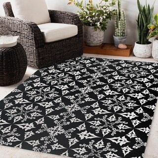 DAWN BLACK & WHITE Outdoor Rug By Terri Ellis - Bed Bath & Beyond ...