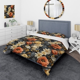 Designart "Splendid Marigold Mosaic Collage II" Cottage Bedding Set ...