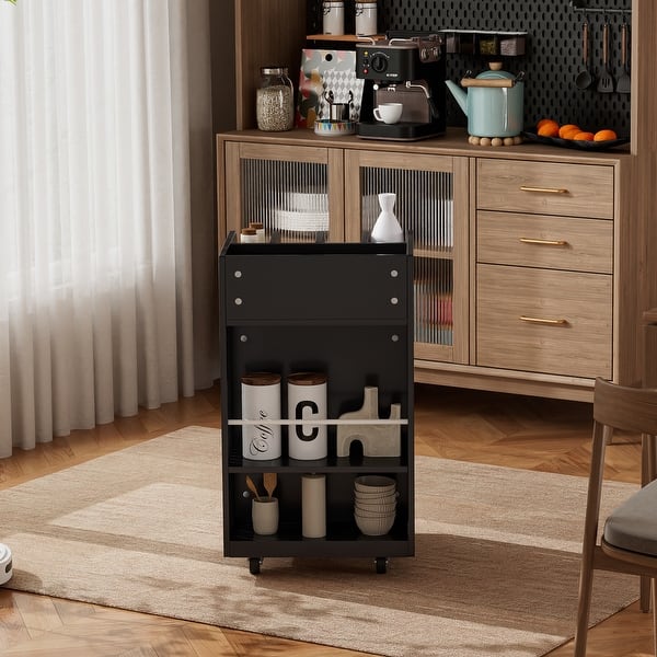 Narrow Kitchen Island Cart 4 Tier Spices Storage Cabinet Prep Table ...