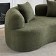 66.93 Inch Curved Loveseat Black Full Compression Sponge Sofa, Velvet ...