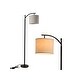 Defong 62 Inch Modern Black Standing Floor Lamp with Linen Shade - Bed ...