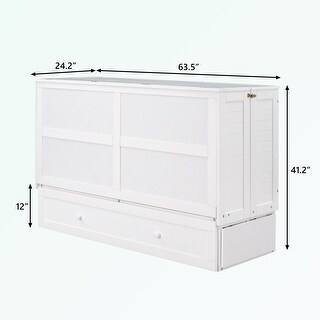 Queen Size Mobile Murphy Bed with Drawer and Little Shelves - Bed Bath ...