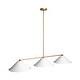 3-Light Mid-Century Modern Black/White Linear Cone Large Chandelier for ...