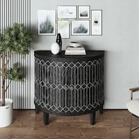 Modern Half-Moon 2 Door Wooden Storage Accent Cabinet Sideboard - Bed ...