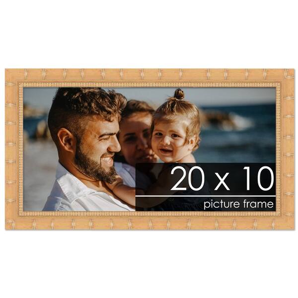 20x10 Bamboo Wood Tone Complete Wood Picture Frame with UV Acrylic ...