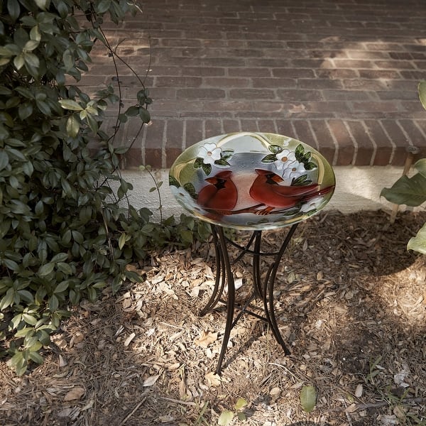 Alpine Corporation 18" Round Outdoor Birdbath Bowl Topper with Painted ...