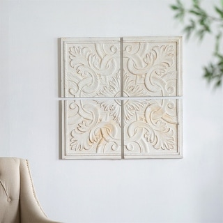 S/4 Distressed Wooden Square Wall Panels - White - Bed Bath & Beyond ...