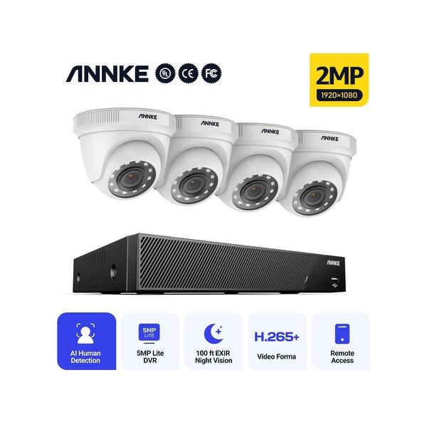 ANNKE 8CH 2MP 1080P Outdoor Video Home Security Camera System(4PCS ...