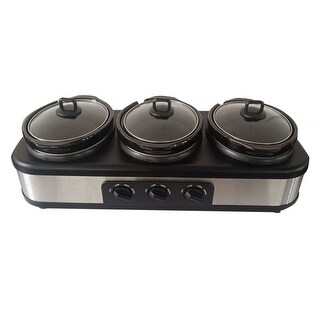 Frigidaire 3 x 2.5 Qt. 420W Triple Slow Cooker - Stainless-Steel - Bed ...