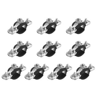 M8 Rigid Pipe Strap Clamps, Pipe Bracket Tube Clips Carbon Steel 48Pcs ...