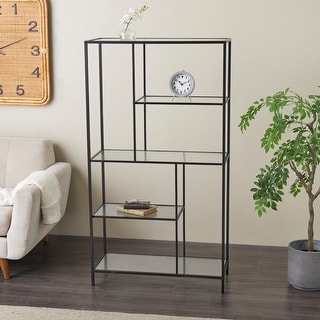 Black Metal Circle Shelving Unit with Black Metal Frame - On Sale - Bed ...