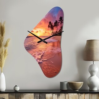 Beach Photo Sunset Serenade III - Coastal Beach Wall Clocks in ...