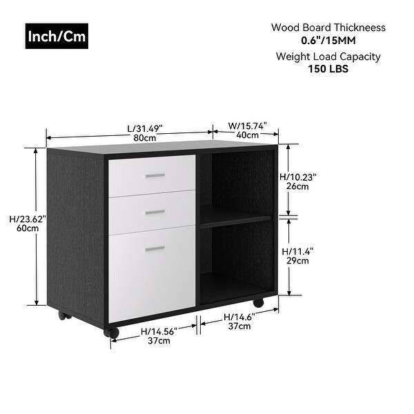 Mobile Filing Cabinet 3 Drawer Mobile Horizontal Filing Cabinet Open ...