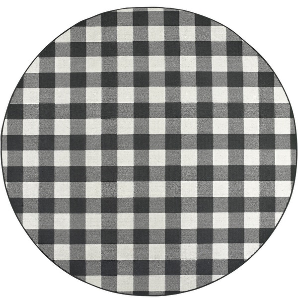 gray gingham rug