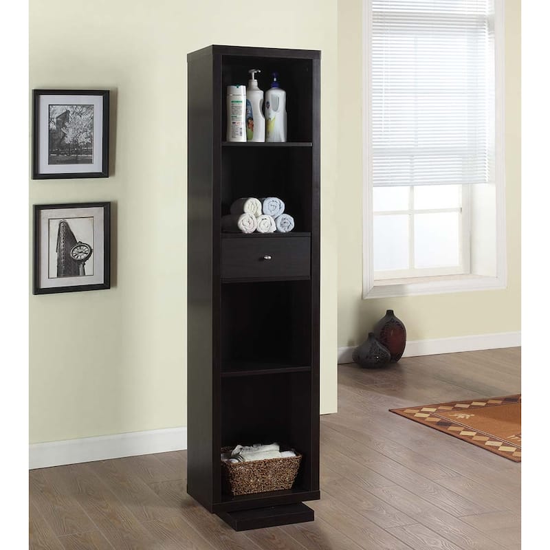 Bella Deluxe 71" Full-Length Mirror and Swivel Shelving Unit, merlot ...
