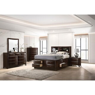 Coaster Furniture Phoenix Cappuccino Five-Piece Bedroom Set - Bed Bath ...