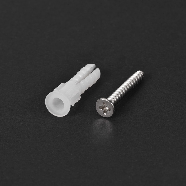 6x30mm Plastic Expansion Tube Pipe for Drywall with Screws White 20pcs ...