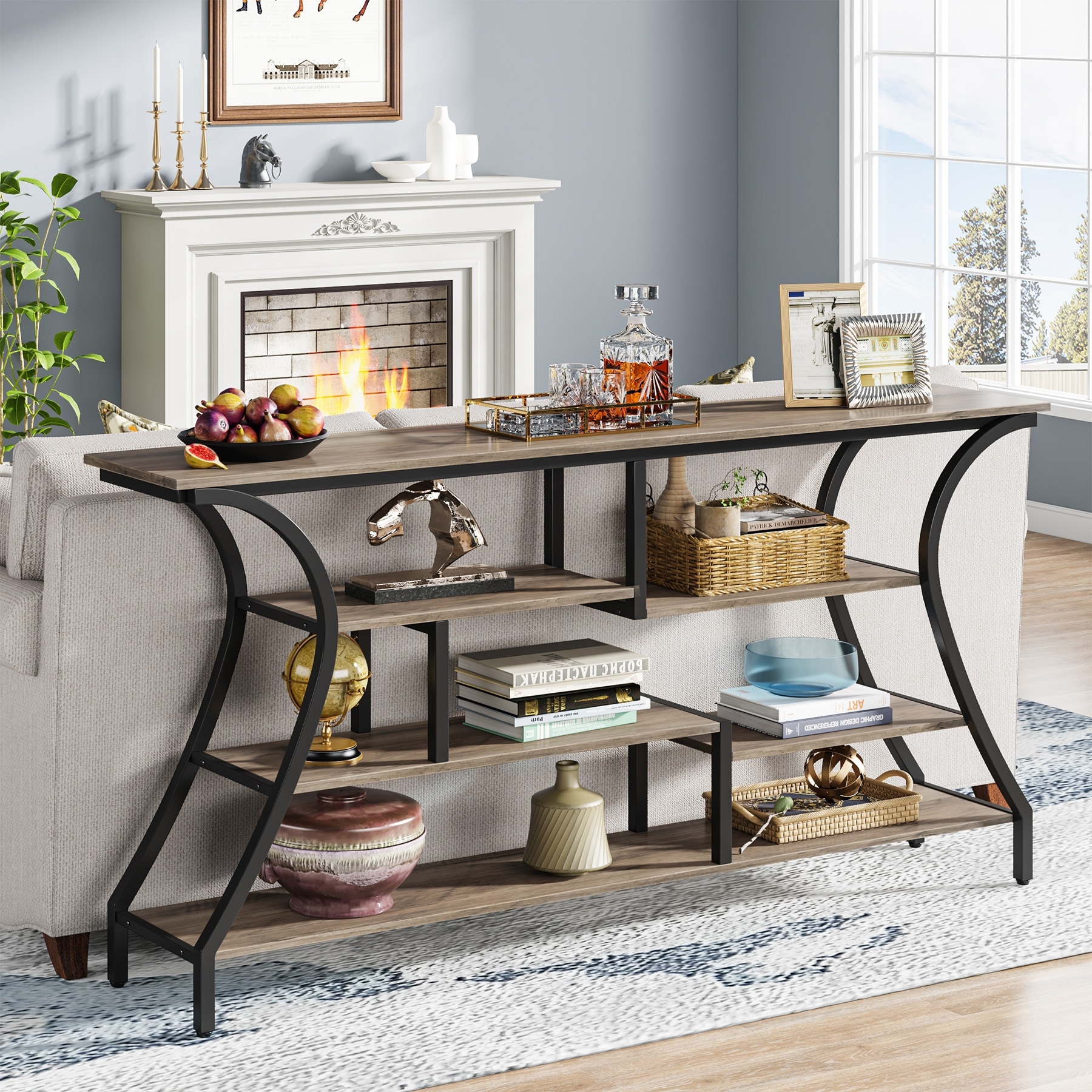 70.9 inch Extra Long Console Table Sofa Accent Table for Living Room ...