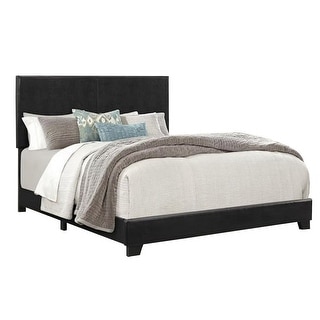 Upholstered Headboard Slat Bed with Nail-Heads Trim and Mattress ...