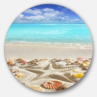 Designart 'Caribbean Sea Starfish' Beach and Shore Circle Wall Art ...
