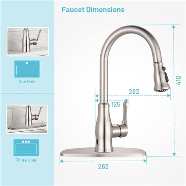 Touchless Kitchen Sink Faucet, Two-Sensor One-Handle High Arc Touch ...