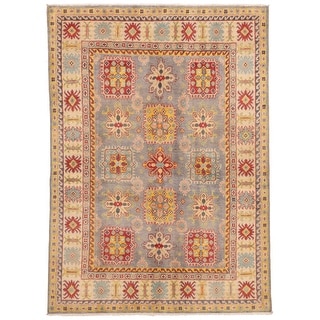 ECARPETGALLERY Hand-knotted Finest Ghazni Grey Wool Rug - 5'0 x 7'0 ...