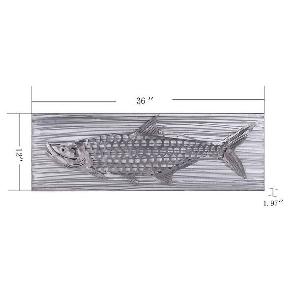 Silver Fish - Lasered And Polished Metal Wall Decor - LED String ...