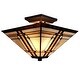 Tiffany Style Ceiling Fixture Lamp Mission 14" Semi Flush Mount Wide ...