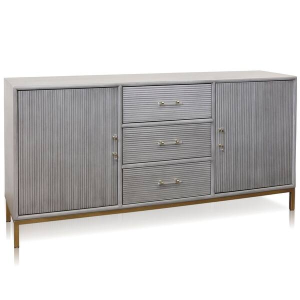 Milano Sideboard - Fluted Front Panels - Sheen Slate Gray Finish - Bed ...