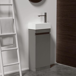 Bathroom Vanity with Sink, Freestanding Bathroom Vanity, One-Piece ...