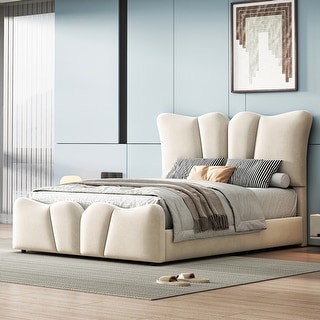 Upholstered Bed Frame with Velvet Fabric - Bed Bath & Beyond - 40967681