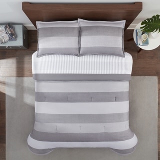 Serta Simply Clean Billy Stripe Antimicrobial Bedding Set with Sheets ...