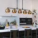 Modern Black Gold 5-Light Linear Chandelier Kitchen island Pendant ...