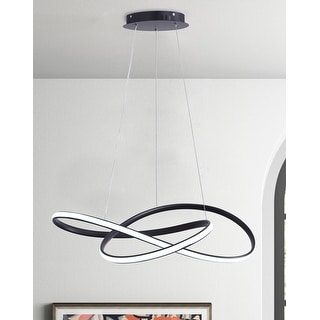 Modern 1-Light Wavy Line Design LED Pendant Lighting Fixture - Bed Bath ...