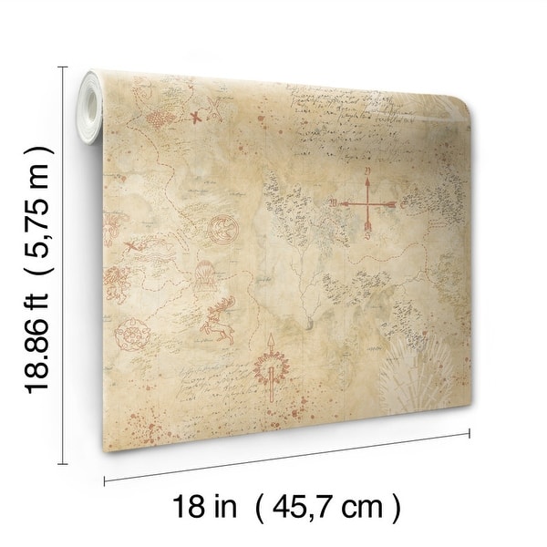 Tan Game of Thrones Map Peel and Stick Wallpaper by RoomMates - Bed ...