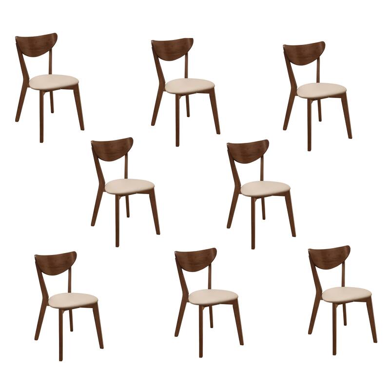 Markus Tan and Chestnut Open Back Dining Chairs (Set of 8) - Overstock ...