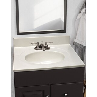 Design House 552810 Cultured Marble Vanity Top 25". White on White ...