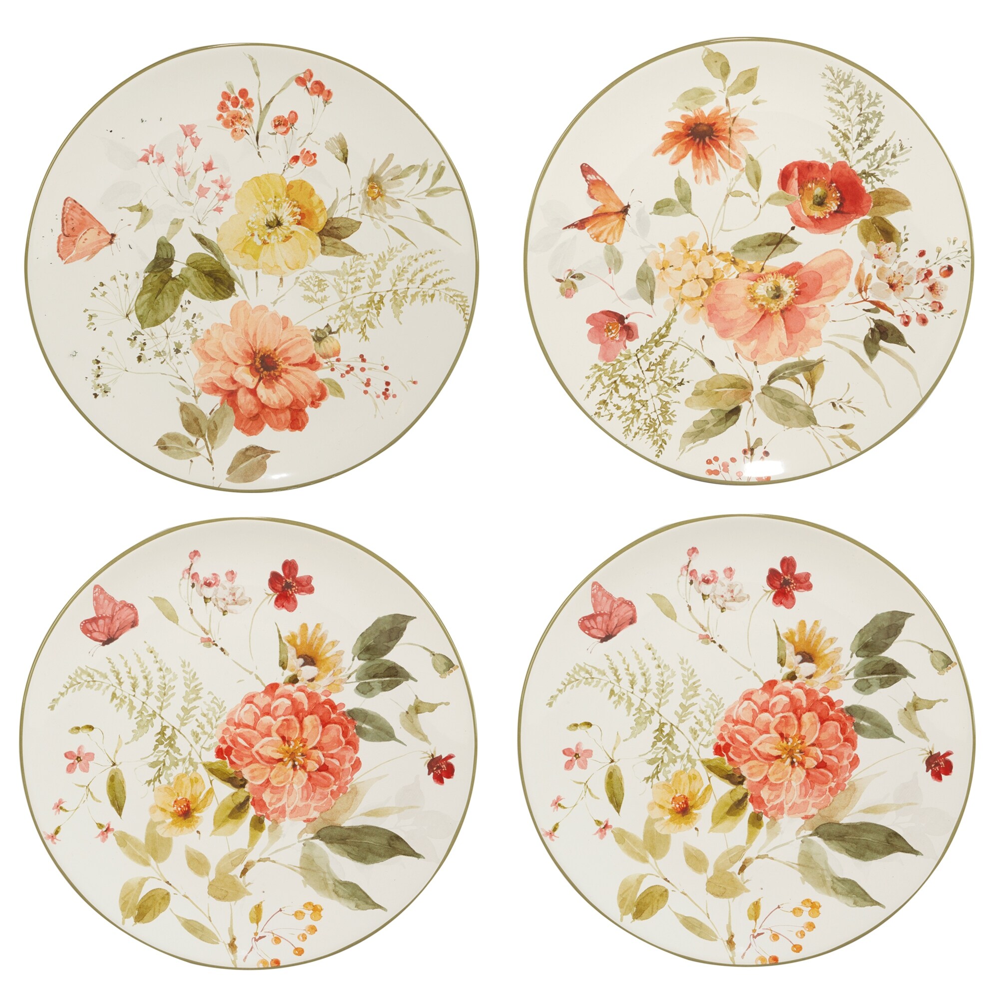 Certified International Lemonade 11" Dinner Plates, Set of 4 Assorted ...