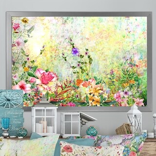 Designart "Elegant Farmhouse Spring Flowers IV" Traditional Framed Wall ...