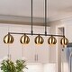 Modern Black Gold 5-Light Linear Chandelier Kitchen island Pendant ...