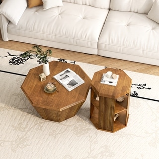 Stylish and Versatile Design Two-Piece Octagonal Coffee Table Set - Bed ...