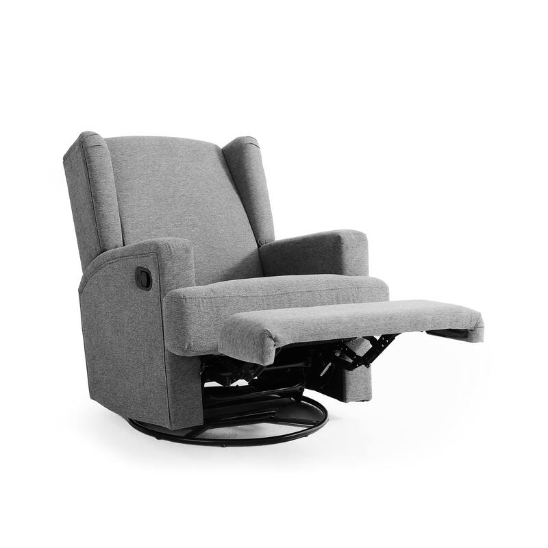 31'' W Wingback Manual Glider Swivel Rocker Recliner Nursery Chair - On ...