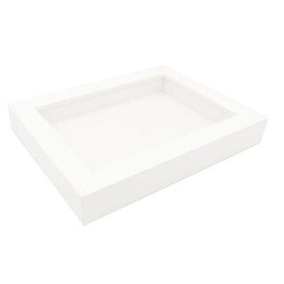 24x30 Shadow Box Frame Painted White Real Wood with a White Acid-Free ...