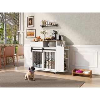 Furniture Style Dog Crate Kitchen Island End Table Pet Friendly ...