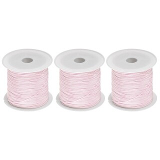3 Rolls Nylon Beading Thread Knotting Cord 0.6mm 50 Yard Satin String ...